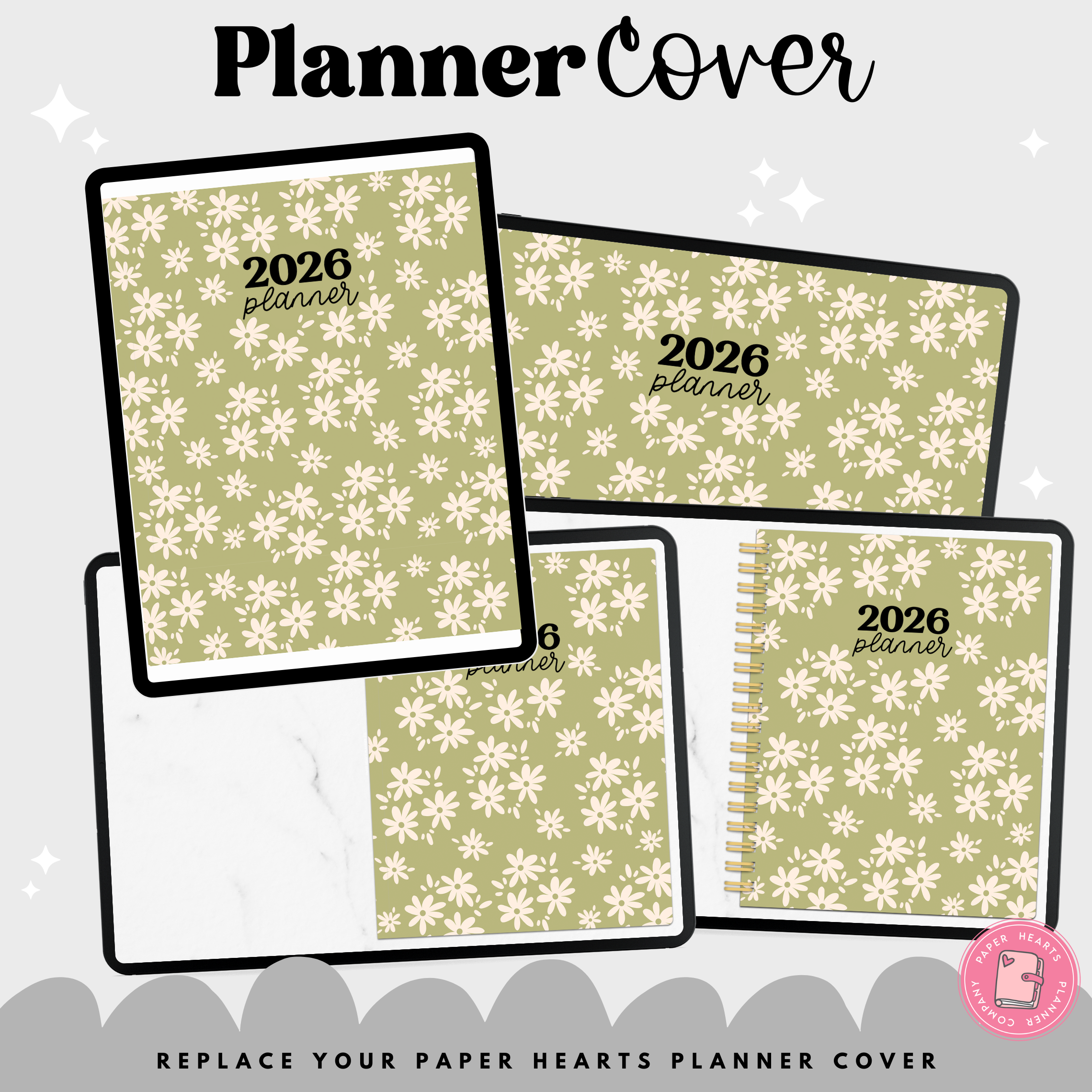 Green Blossom Covers – Paper Hearts Planner Co.