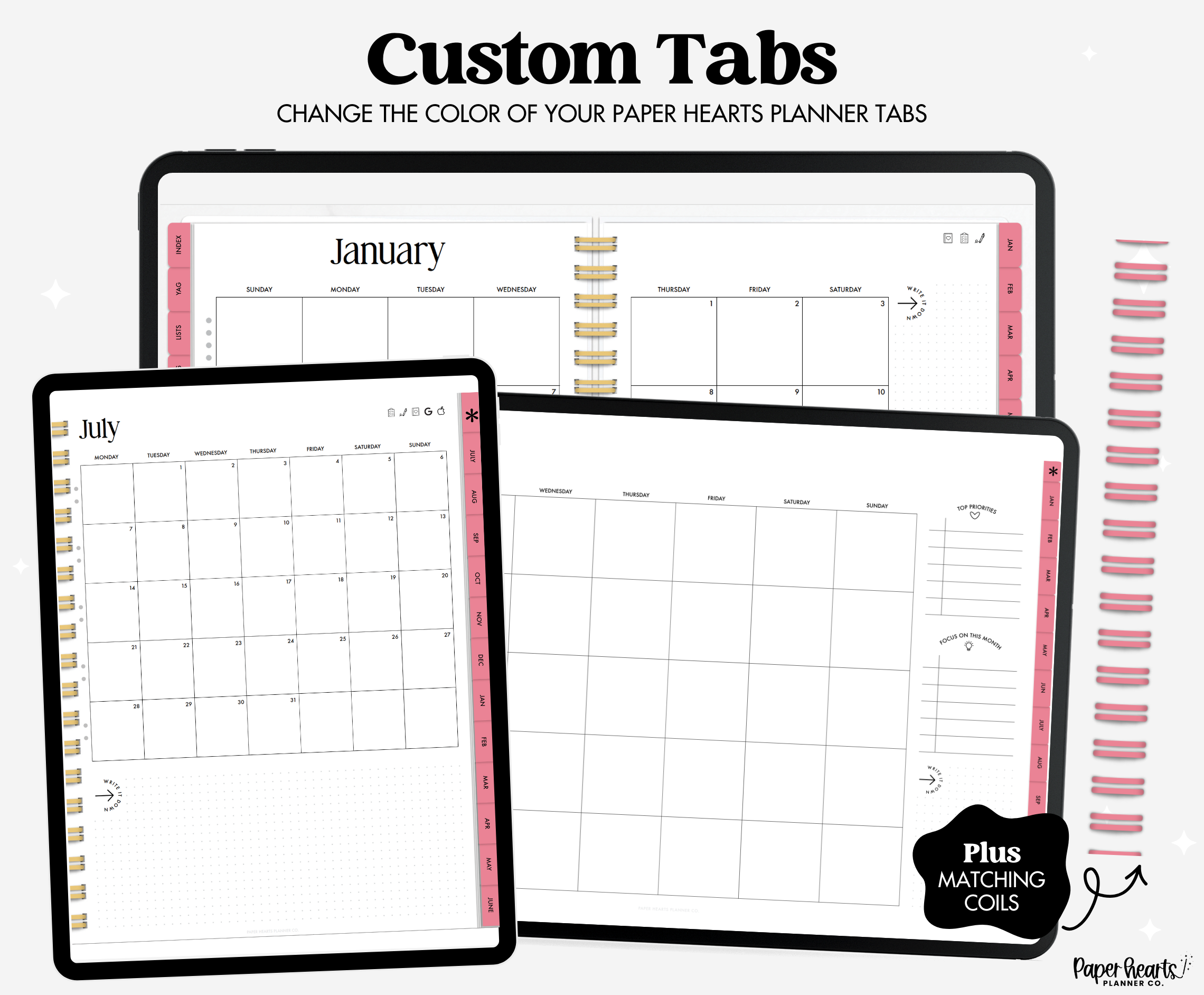 Spring Break Travel Pink Tabs – Paper Hearts Planner Co.