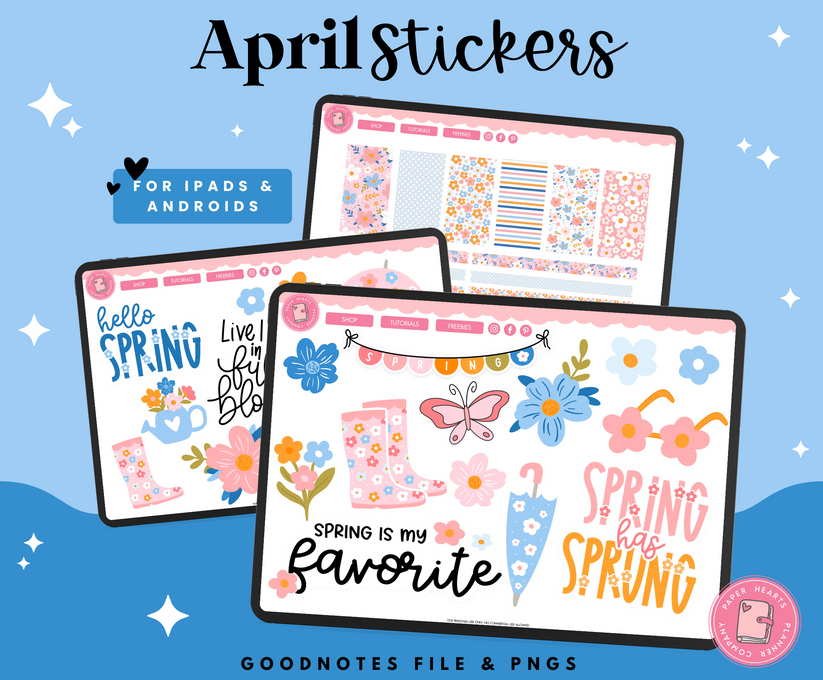 April Blooms Stickers – Paper Hearts Planner Co.
