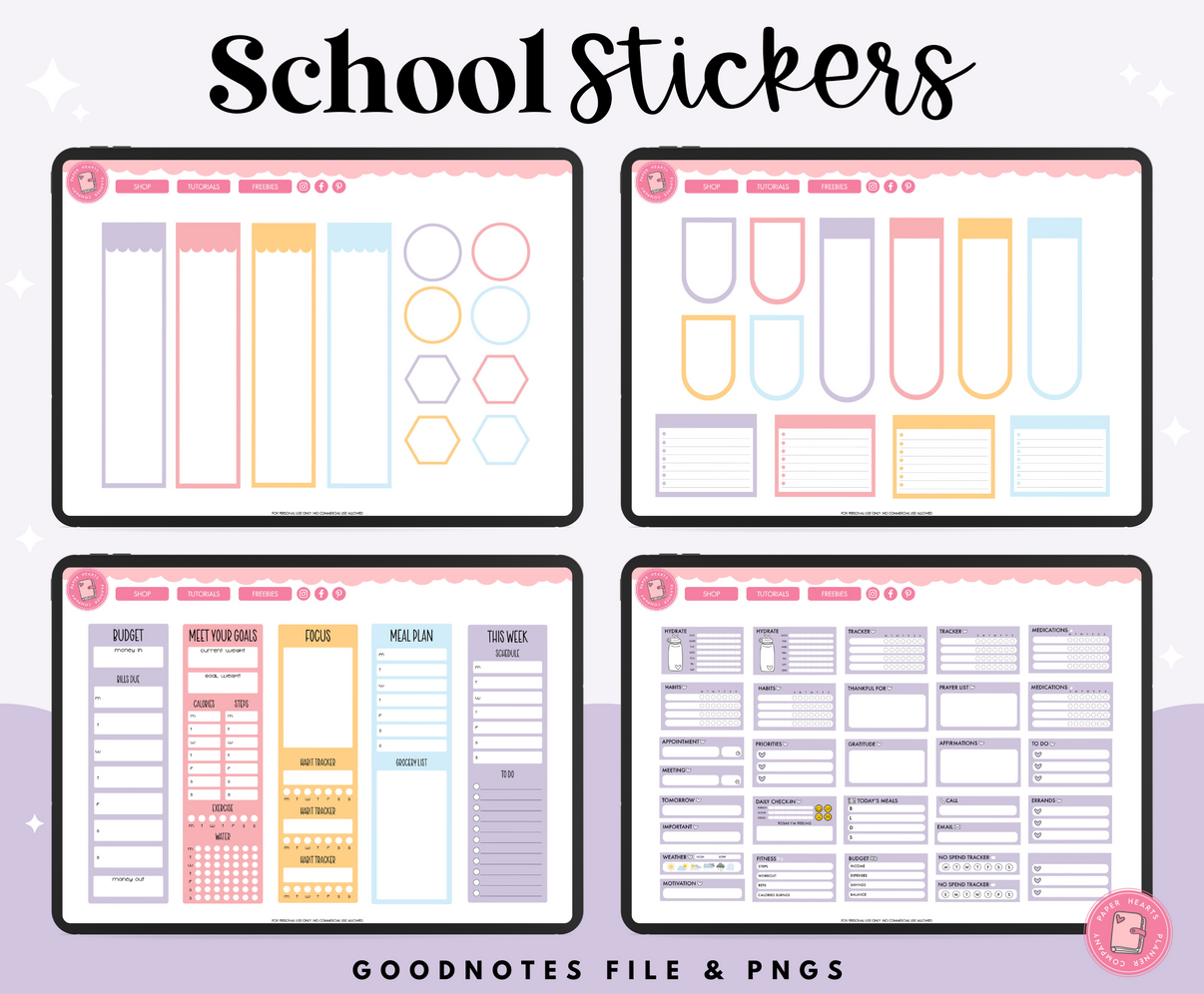 Back To School Pastel Stickers – Paper Hearts Planner Co.