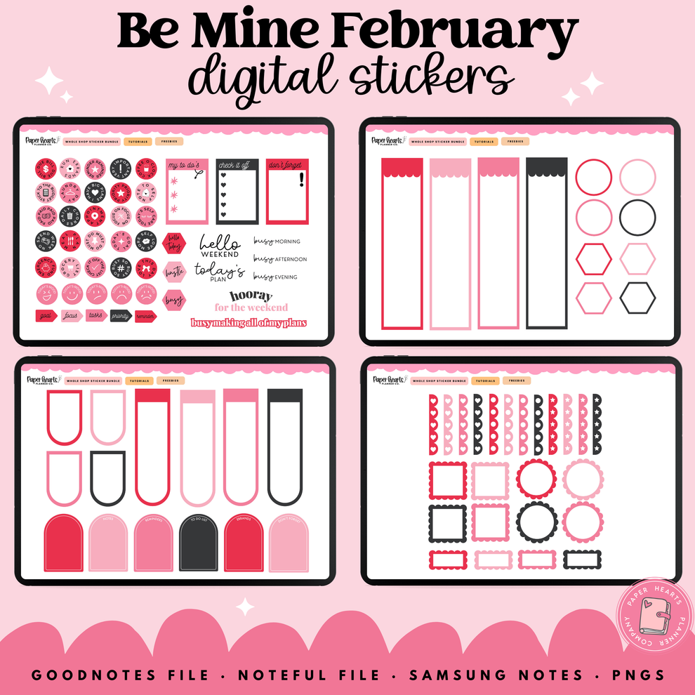 Be Mine February Stickers – Paper Hearts Planner Co.
