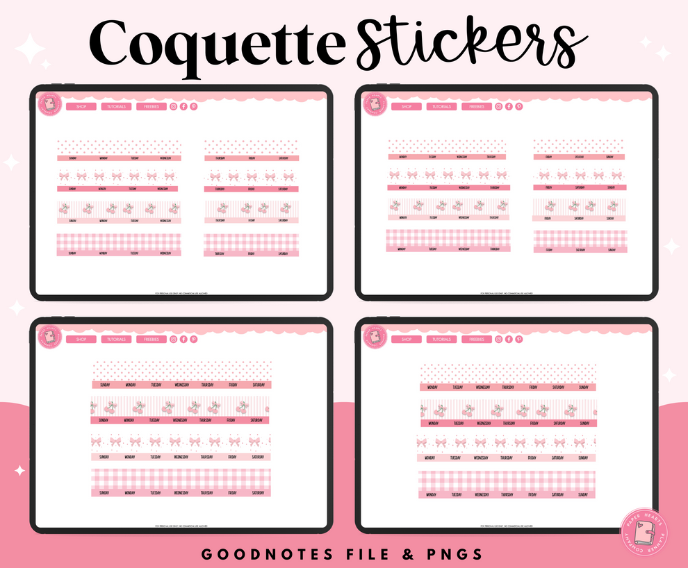Coquette Stickers – Paper Hearts Planner Co.