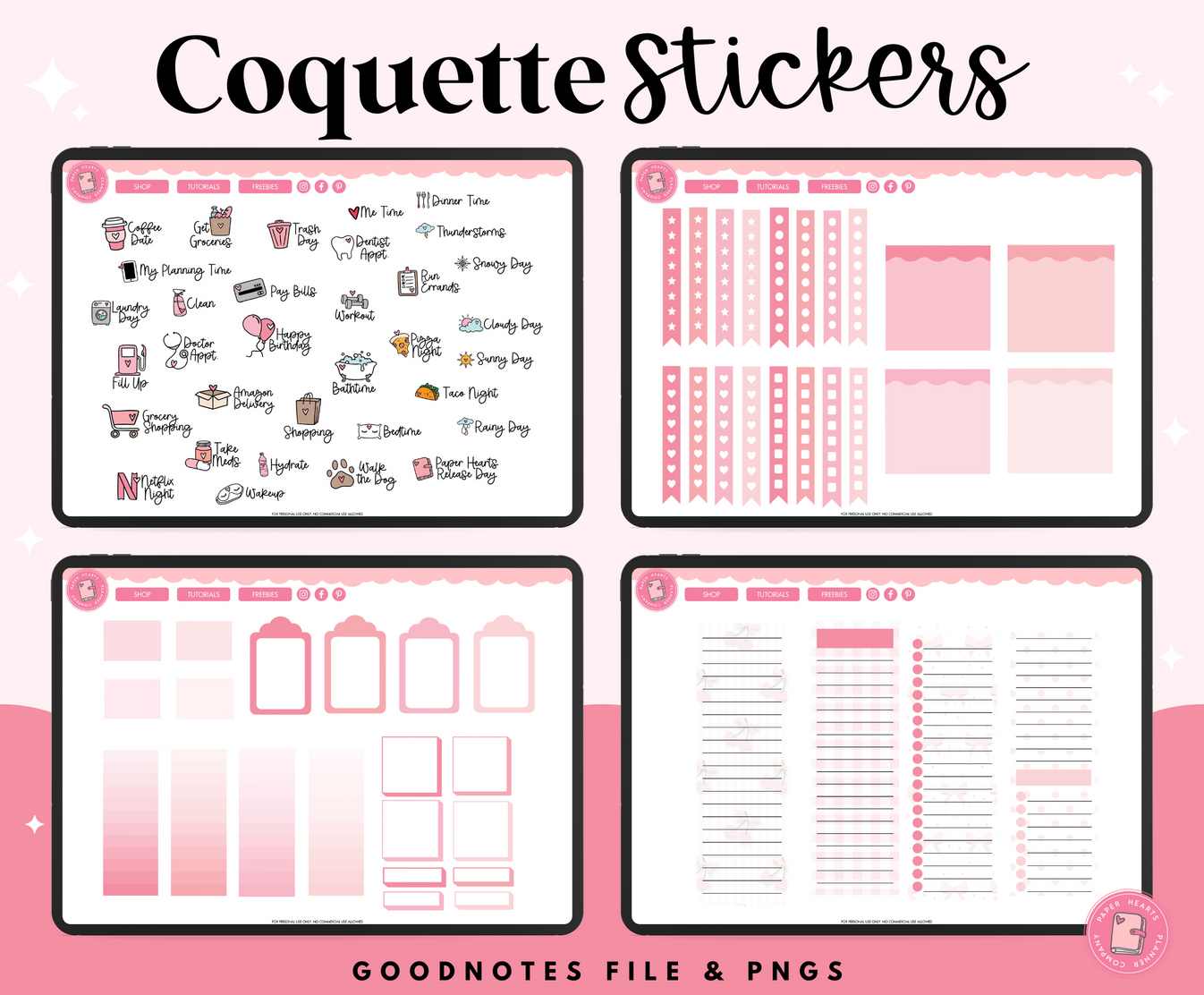 Coquette Stickers – Paper Hearts Planner Co.