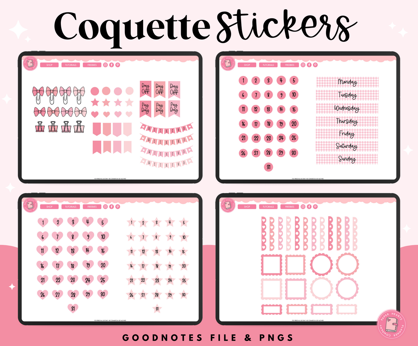 Coquette Stickers – Paper Hearts Planner Co.