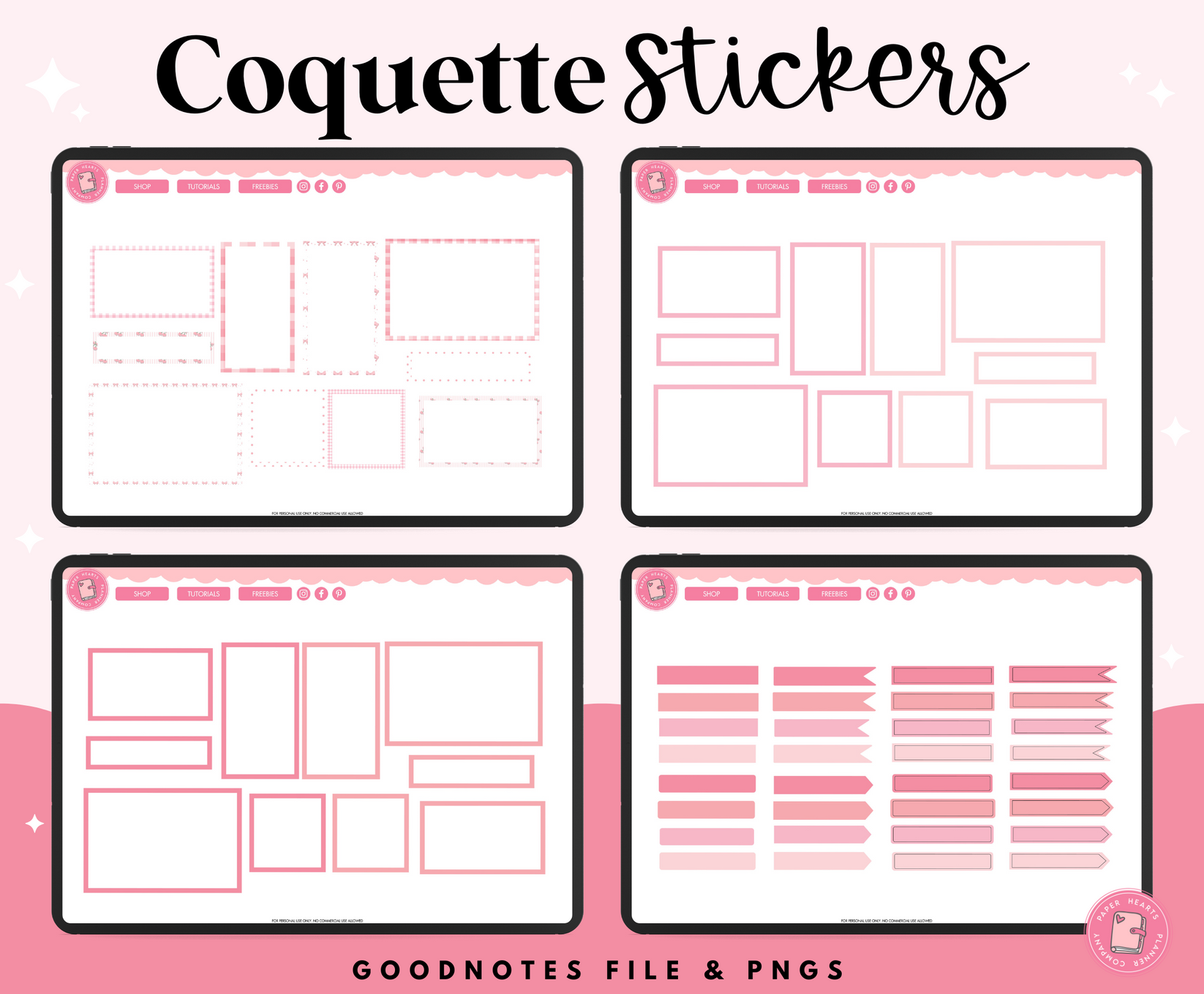 Coquette Stickers – Paper Hearts Planner Co.