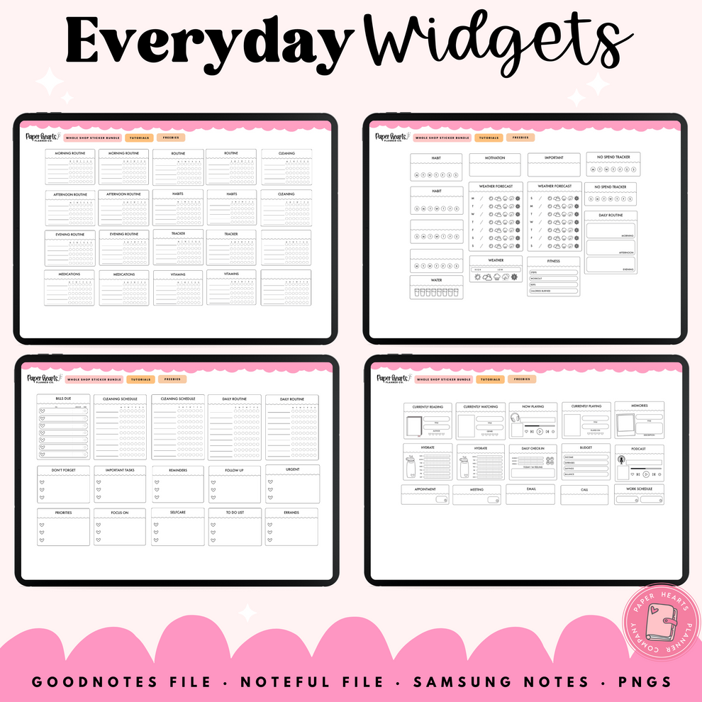 Everyday Widgets 2025 Version – Paper Hearts Planner Co.