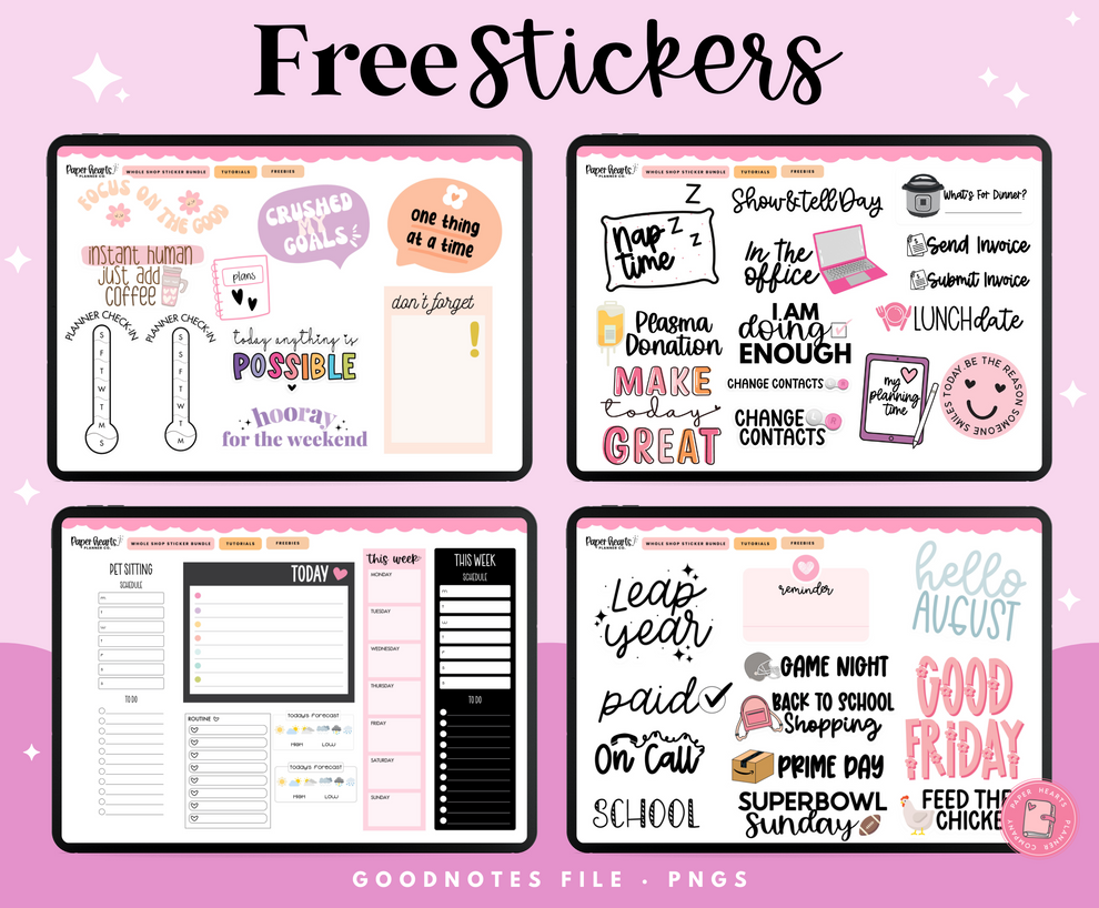 Everyday Free Sticker Collection – Paper Hearts Planner Co.