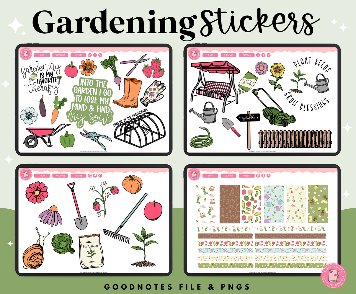 Gardening Stickers – Paper Hearts Planner Co.