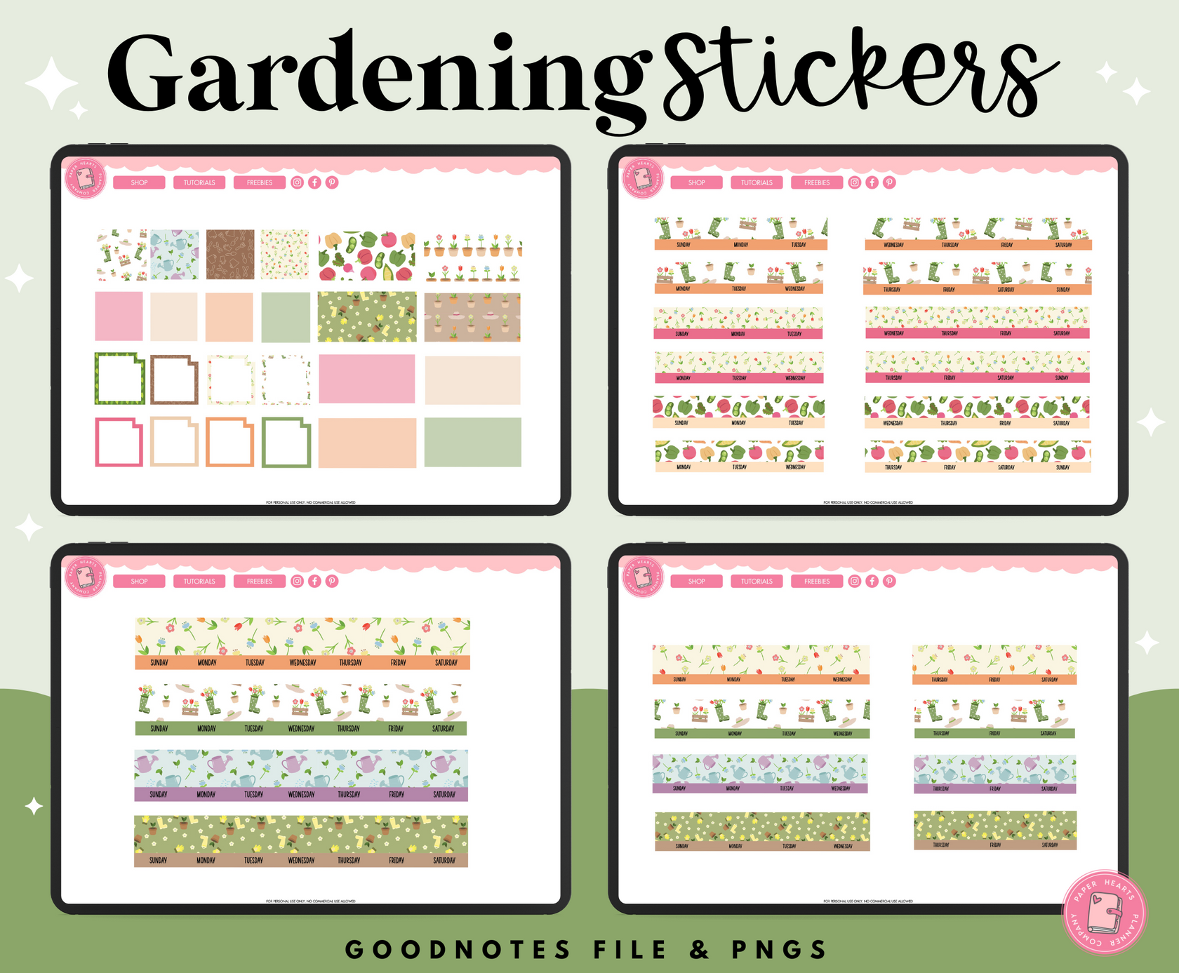 Gardening Stickers – Paper Hearts Planner Co.
