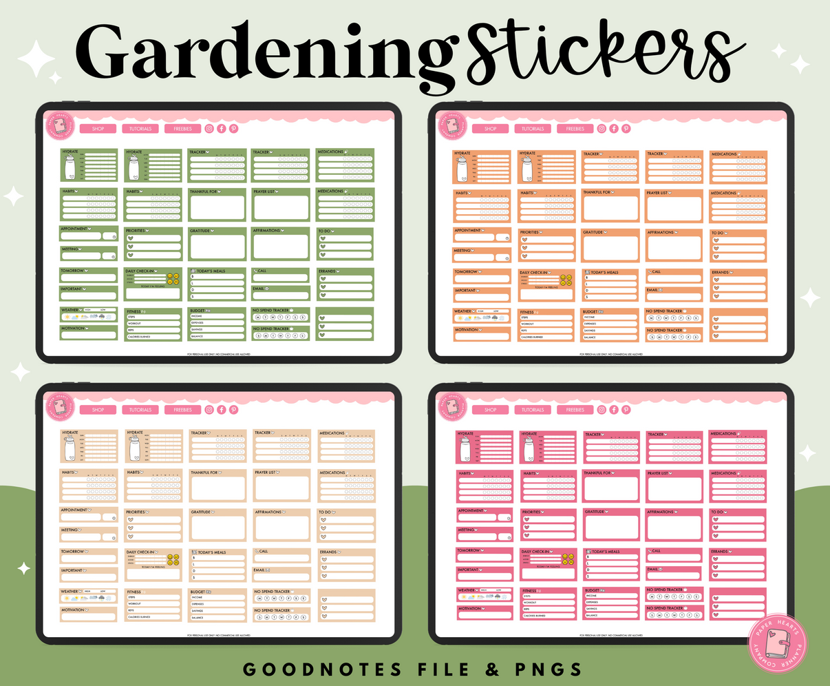 Gardening Stickers – Paper Hearts Planner Co.