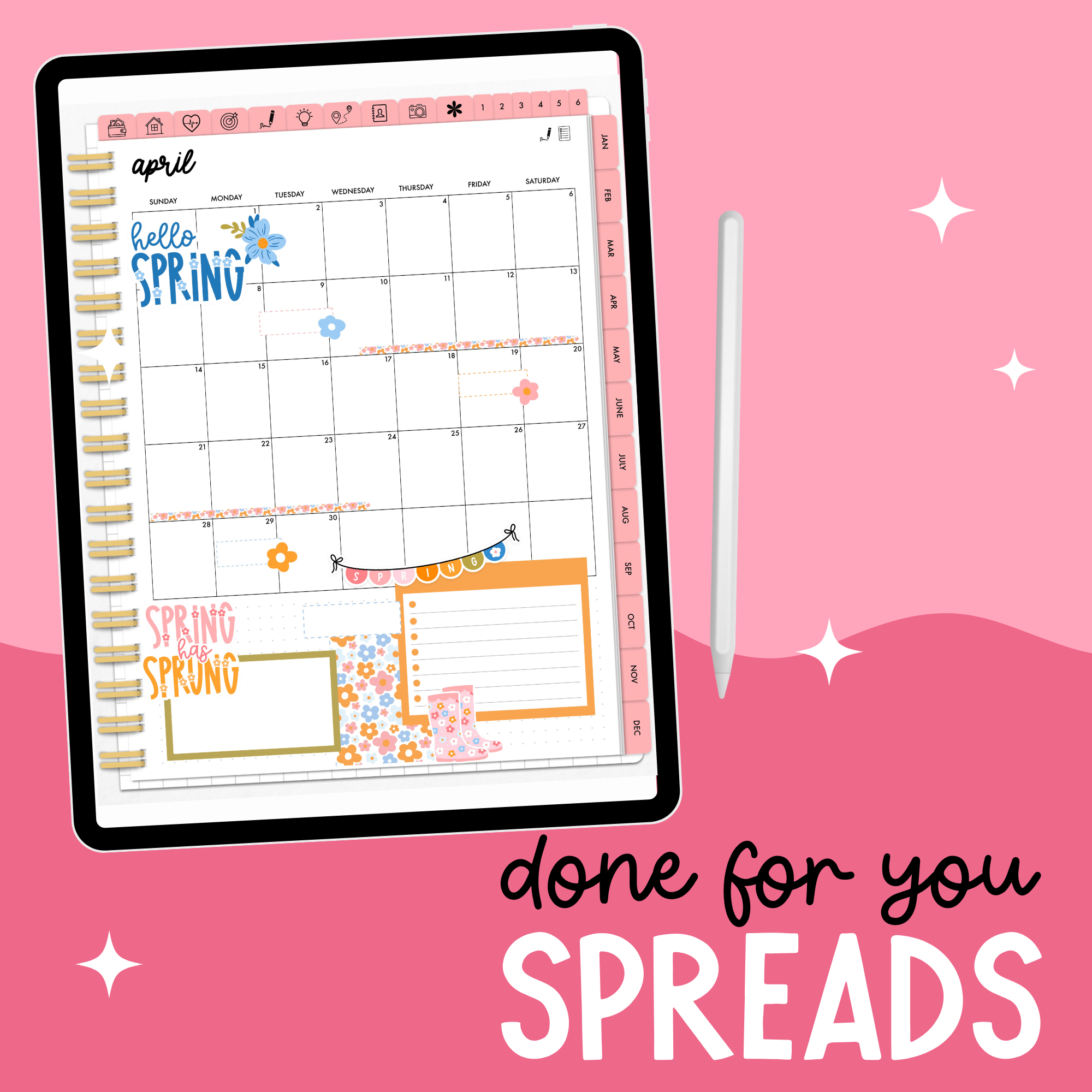 Copy of Hello Spring Monthly DFY Spread - Portrait – Paper Hearts ...