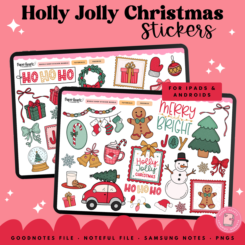 Holly Jolly Christmas Stickers – Paper Hearts Planner Co.