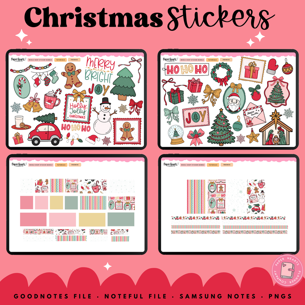 Holly Jolly Christmas Stickers – Paper Hearts Planner Co.