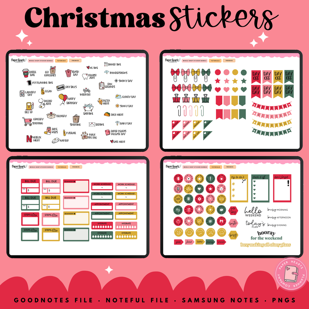 Holly Jolly Christmas Stickers – Paper Hearts Planner Co.