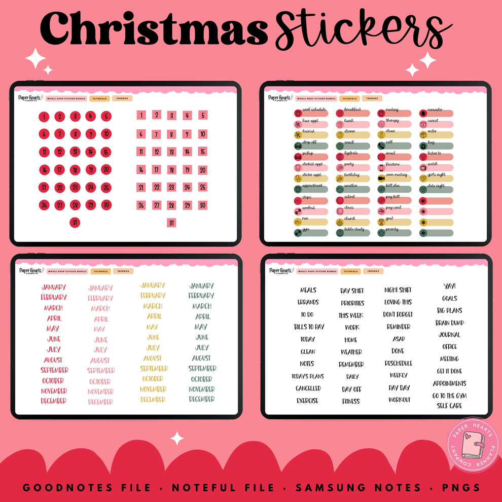 Holly Jolly Christmas Stickers – Paper Hearts Planner Co.