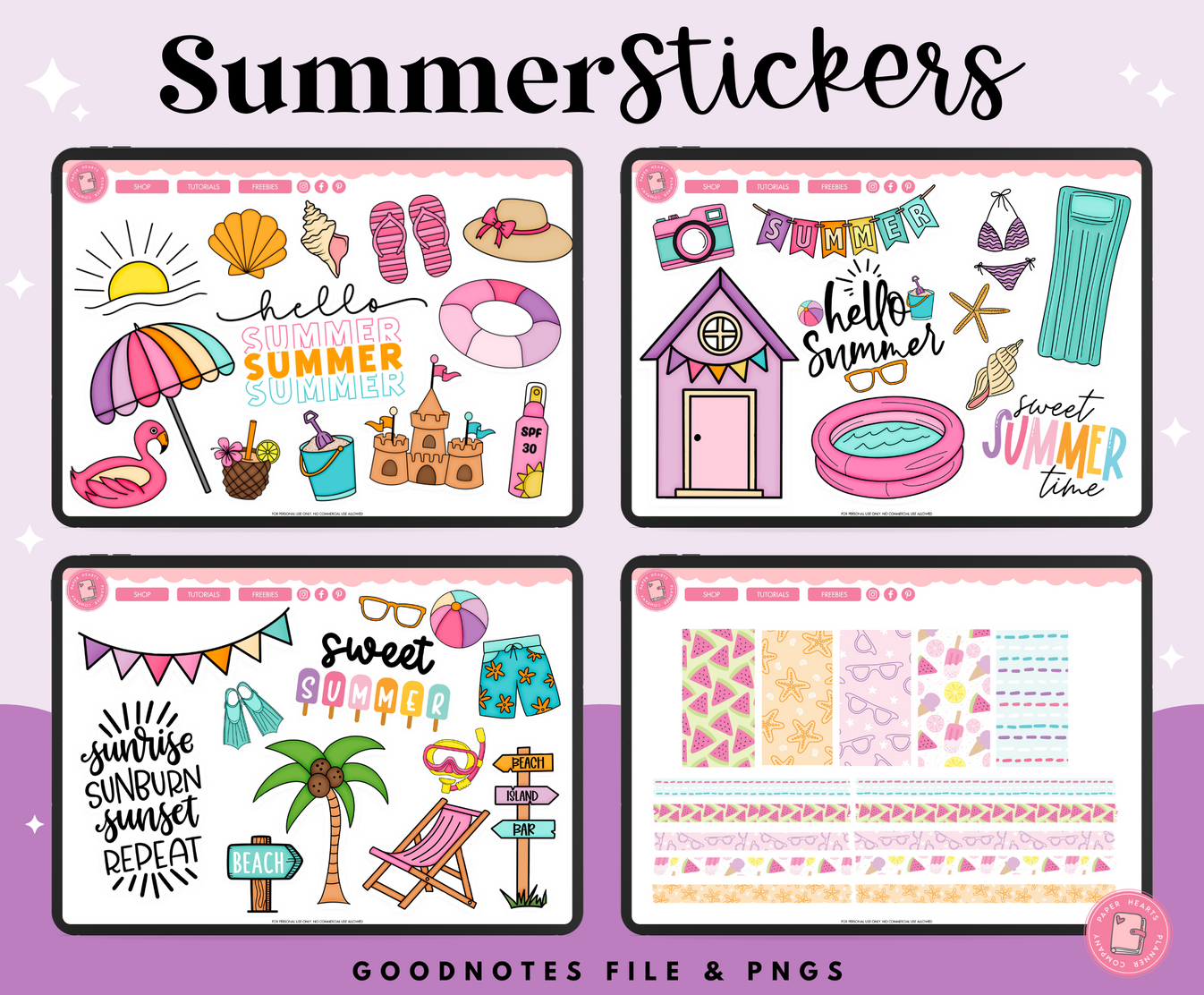 July Summer Stickers – Paper Hearts Planner Co.