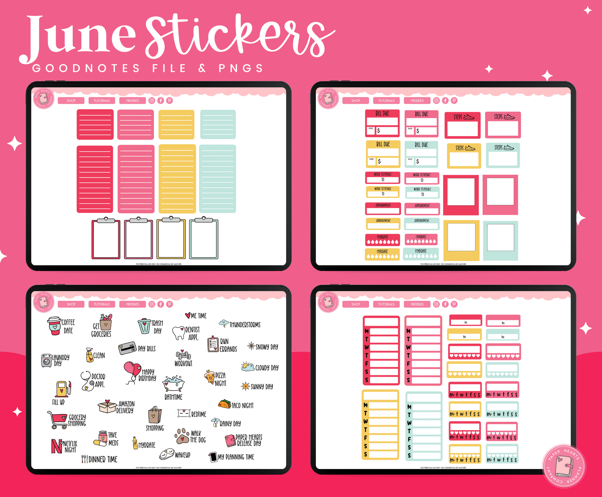 June Stickers 2023 Strawberry Patch – Paper Hearts Planner Co.