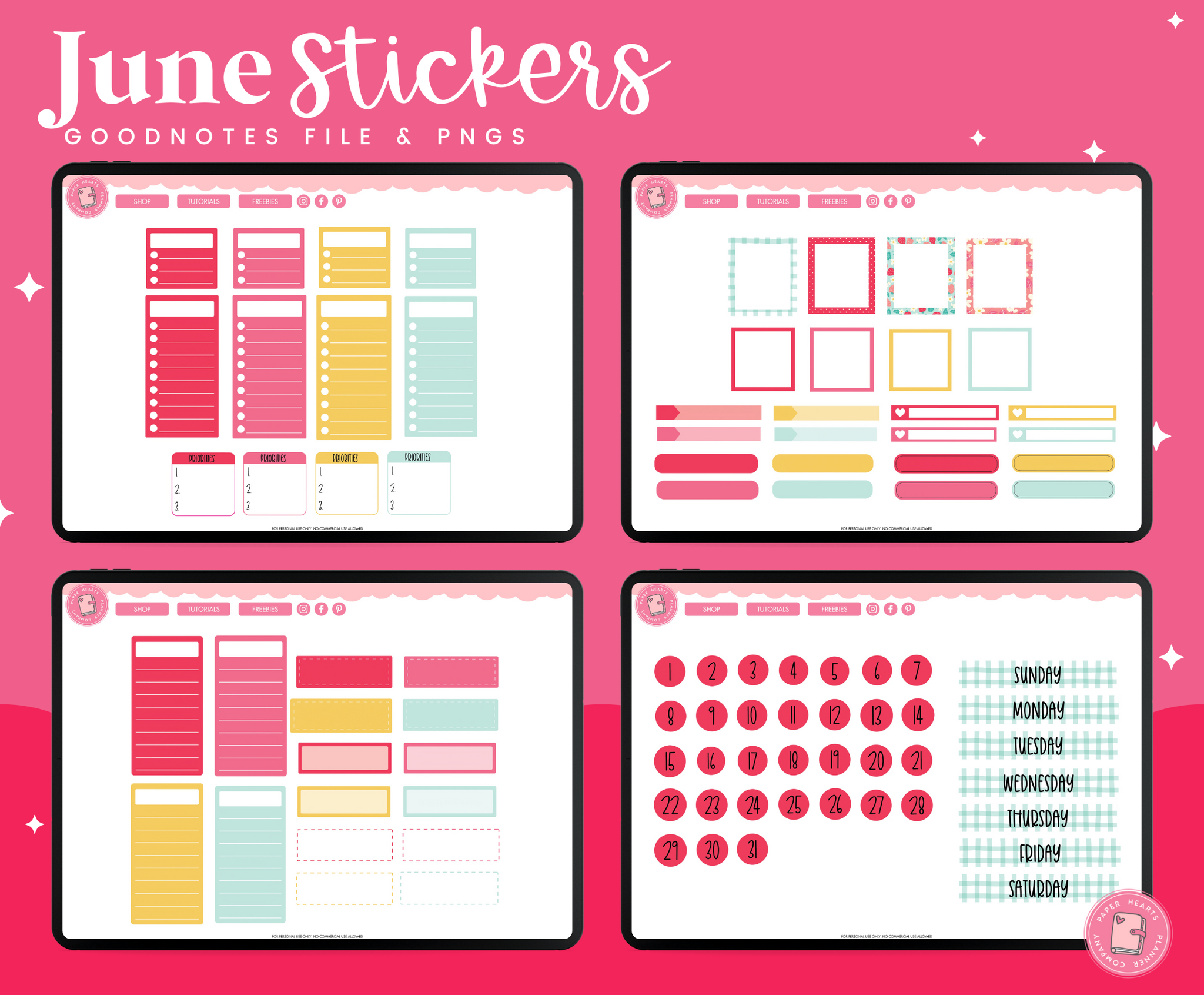June Stickers 2023 Strawberry Patch – Paper Hearts Planner Co.