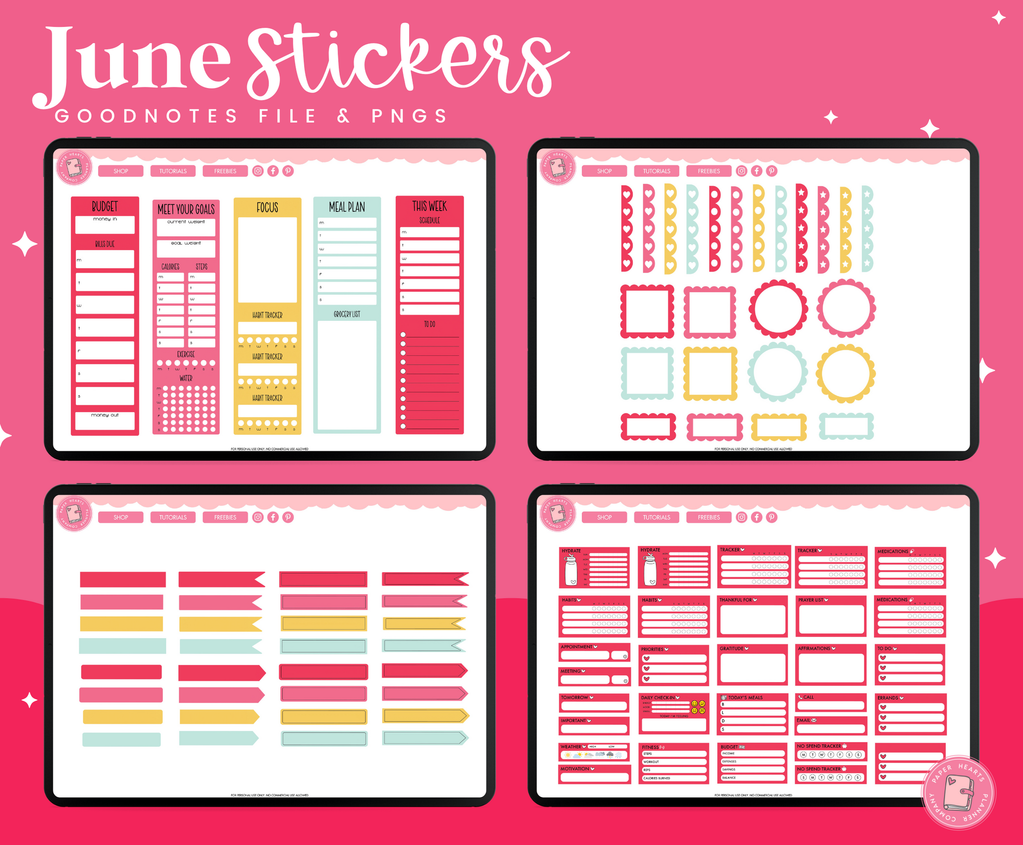 June Stickers 2023 Strawberry Patch – Paper Hearts Planner Co.