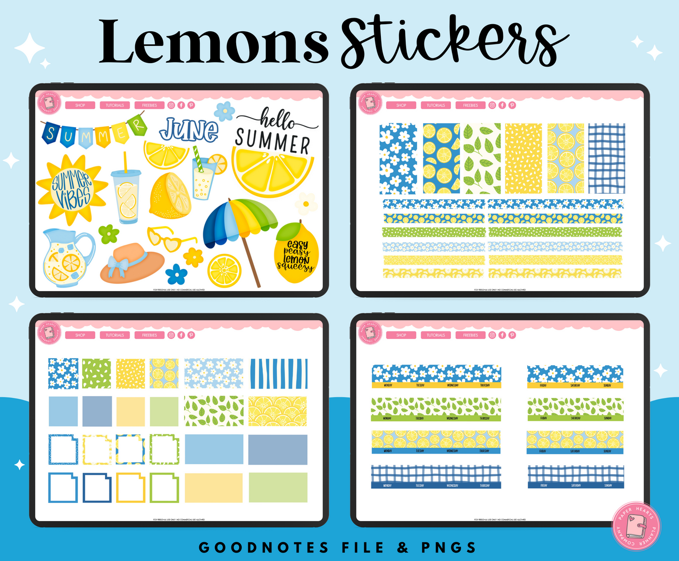 June Summer Lemons – Paper Hearts Planner Co.