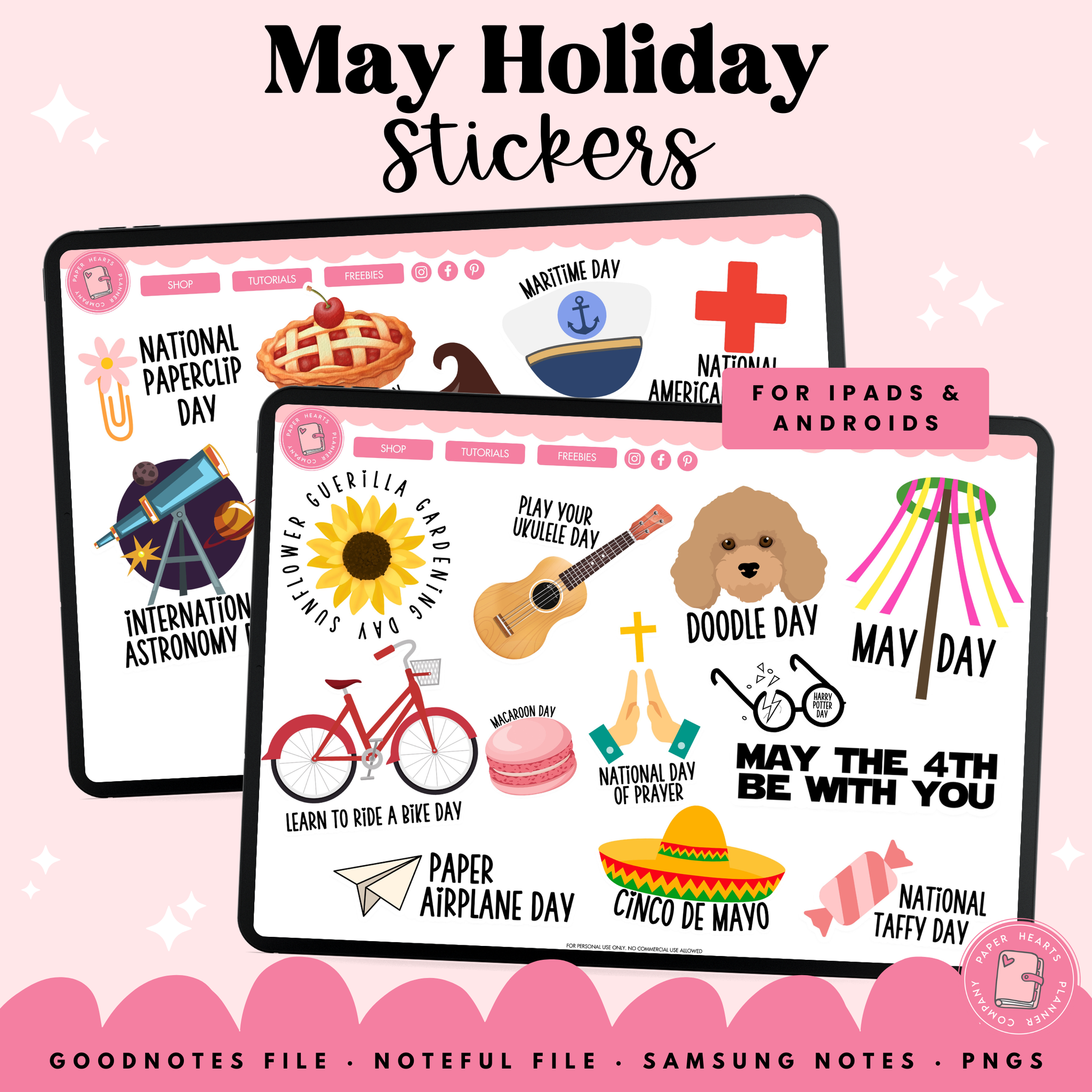 May Holidays Stickers – Paper Hearts Planner Co.