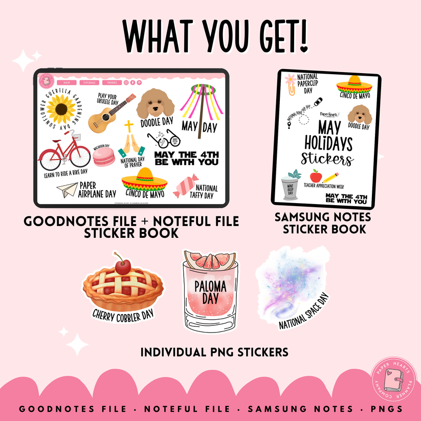 May Holidays Stickers – Paper Hearts Planner Co.