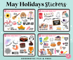 May Holidays Stickers – Paper Hearts Planner Co.