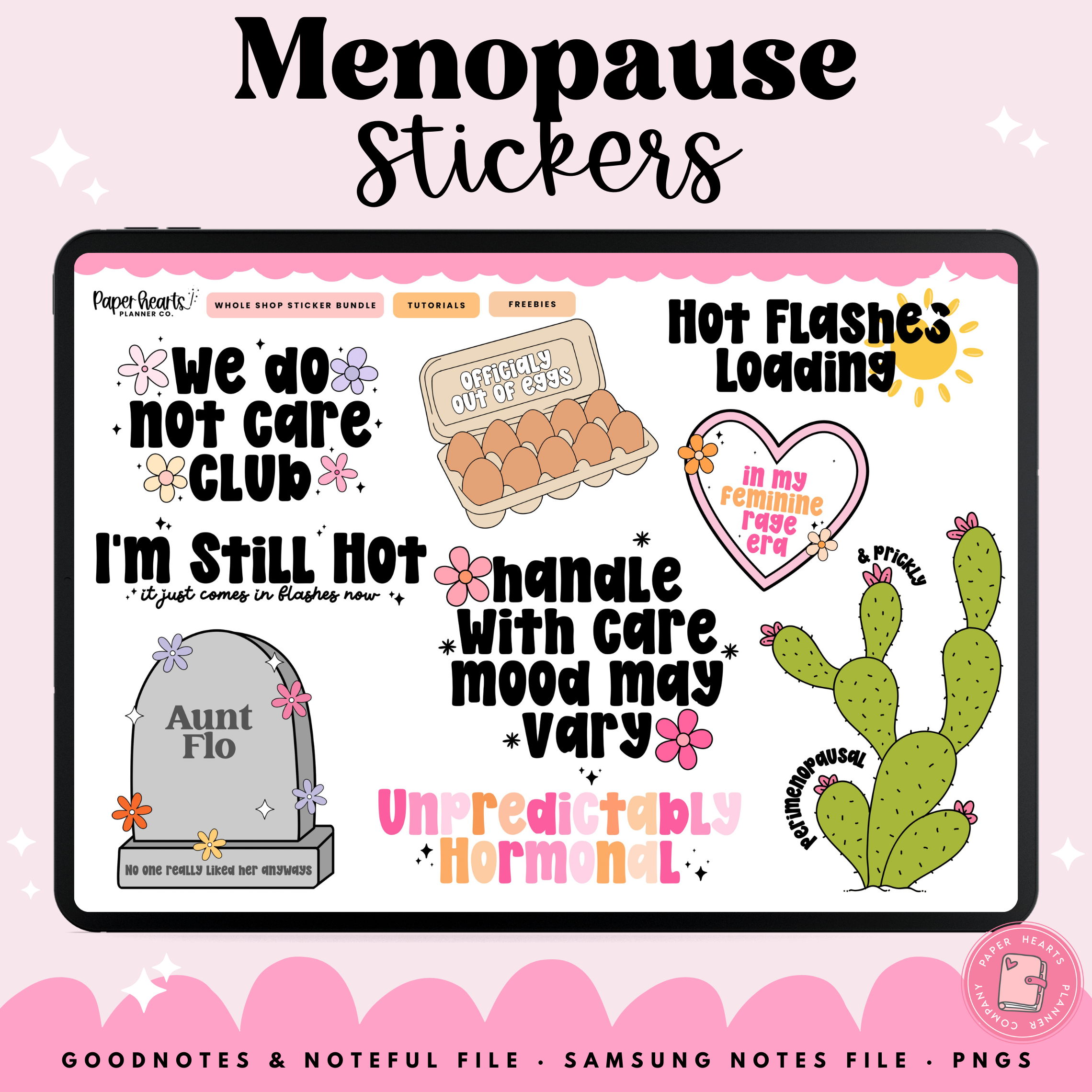 Menopause Stickers – Paper Hearts Planner Co.