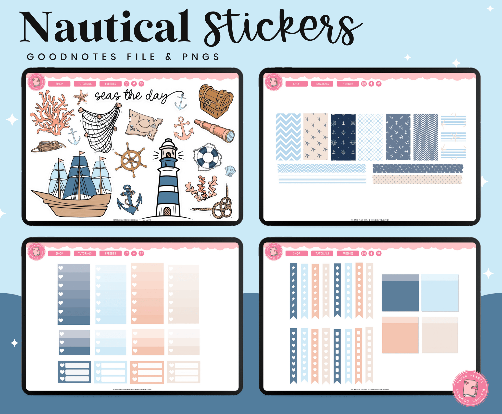 Nautical Stickers – Paper Hearts Planner Co.