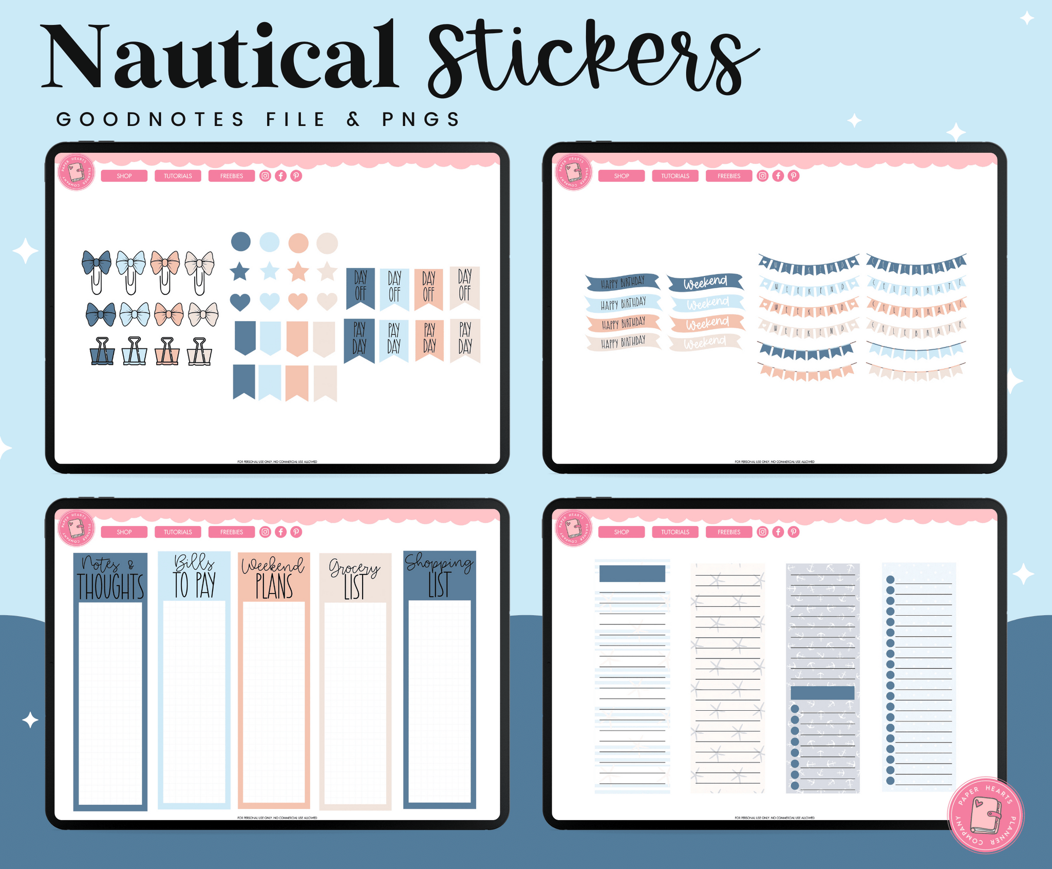 Nautical Stickers – Paper Hearts Planner Co.