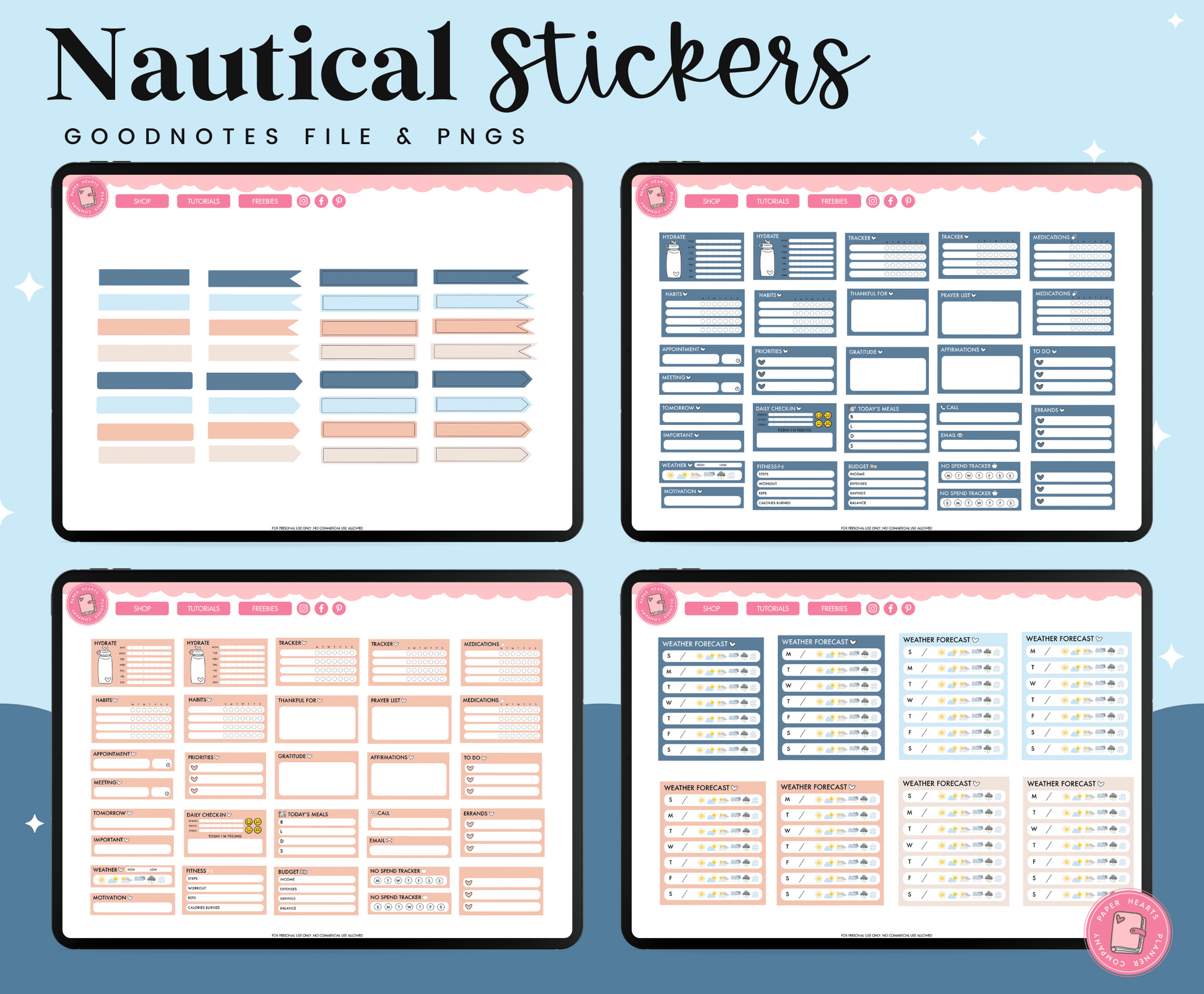 Nautical Stickers – Paper Hearts Planner Co.