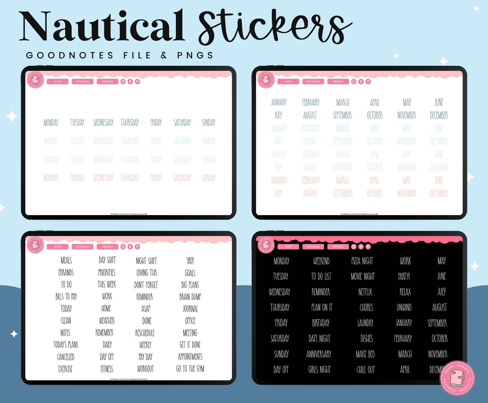 Nautical Stickers – Paper Hearts Planner Co.