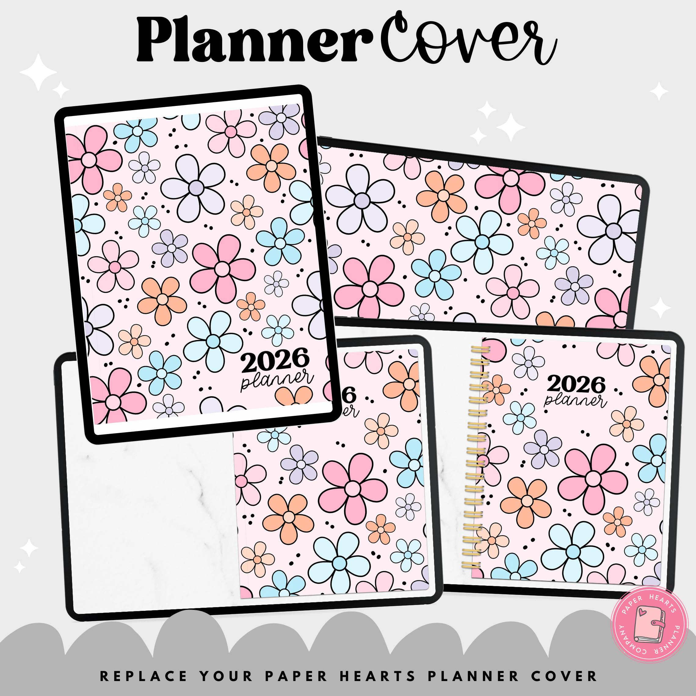 Pastel Flowers Covers – Paper Hearts Planner Co.