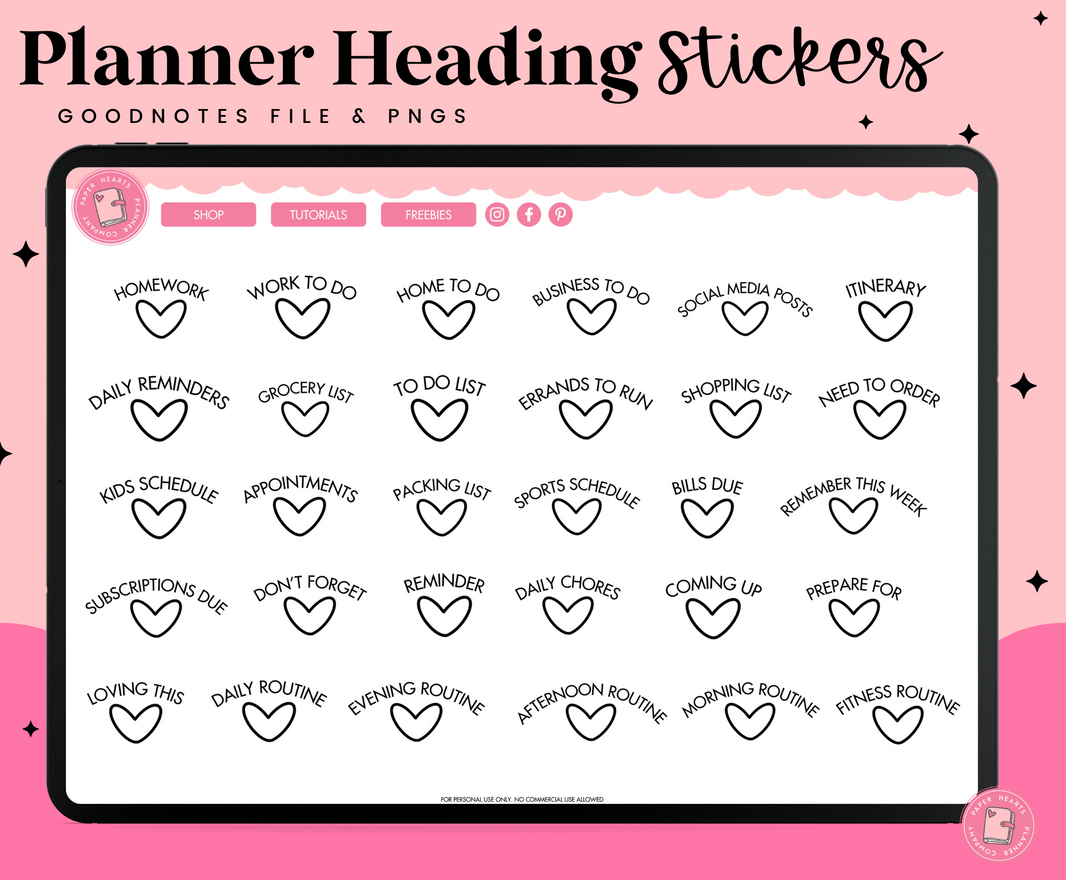 All Products – Paper Hearts Planner Co.