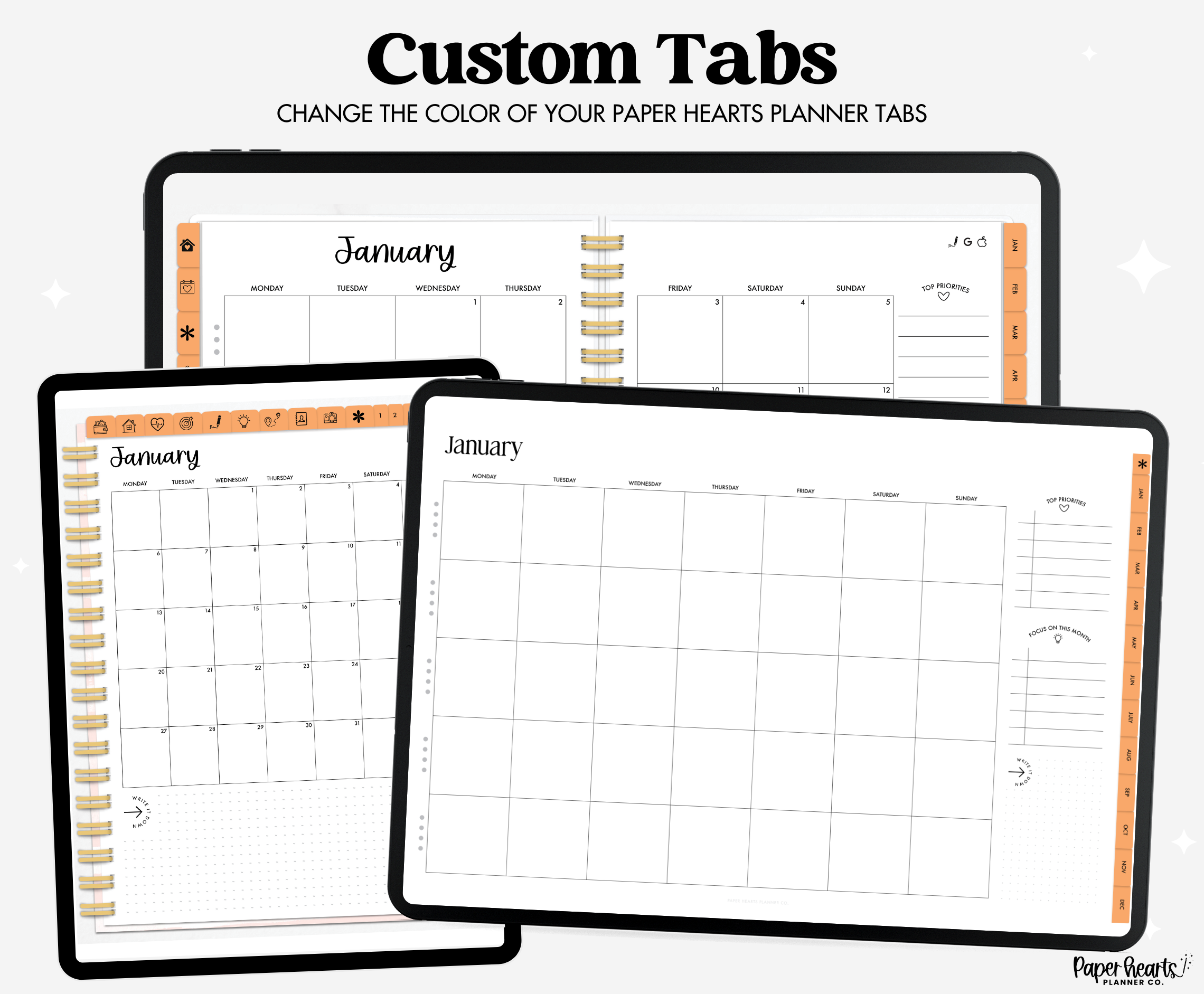 Retro Orange Tabs F9A86A – Paper Hearts Planner Co.
