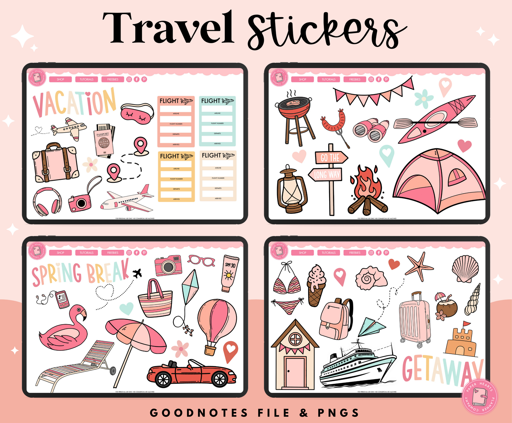 Spring Break Travel Stickers – Paper Hearts Planner Co.