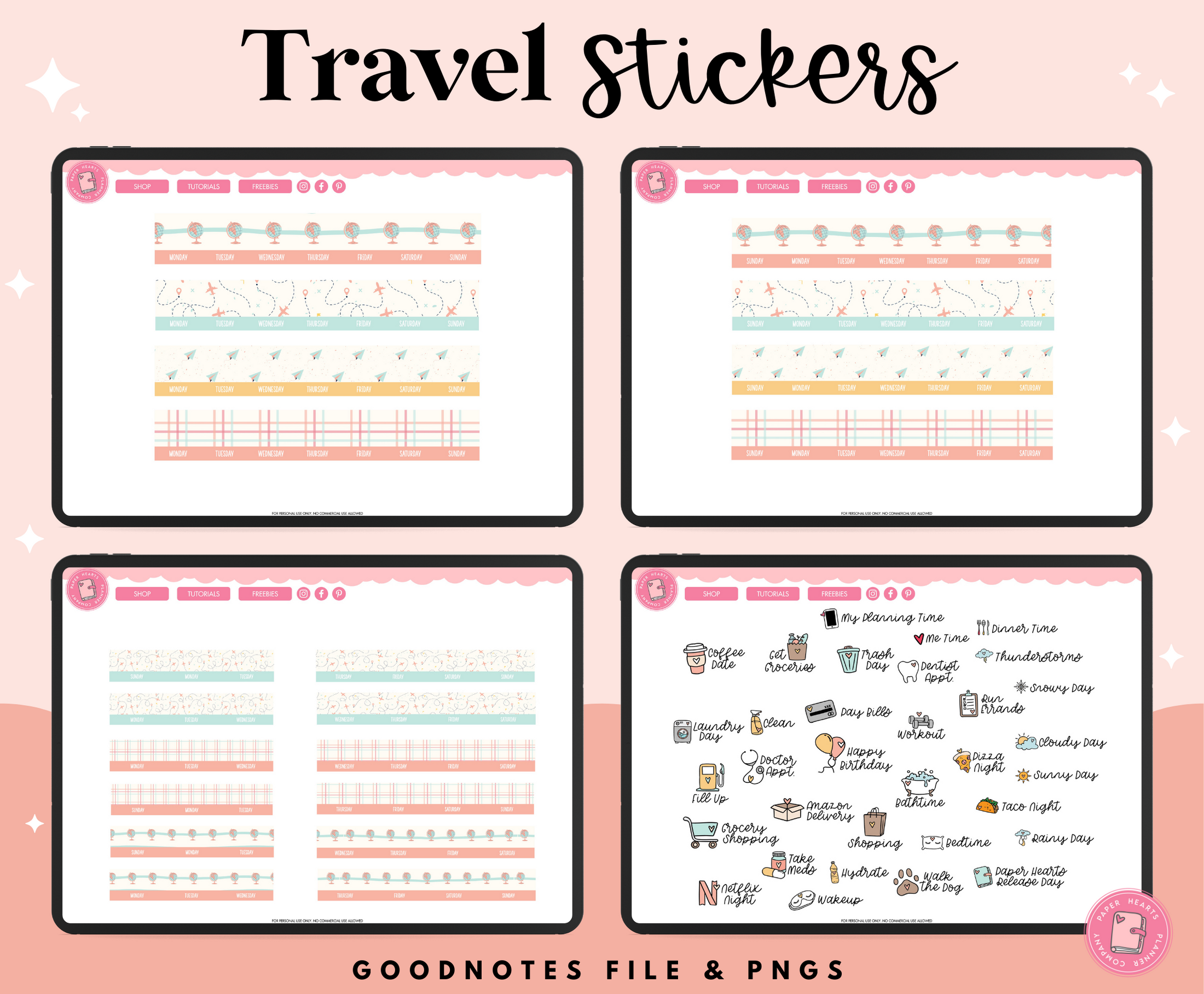 Spring Break Travel Stickers – Paper Hearts Planner Co.