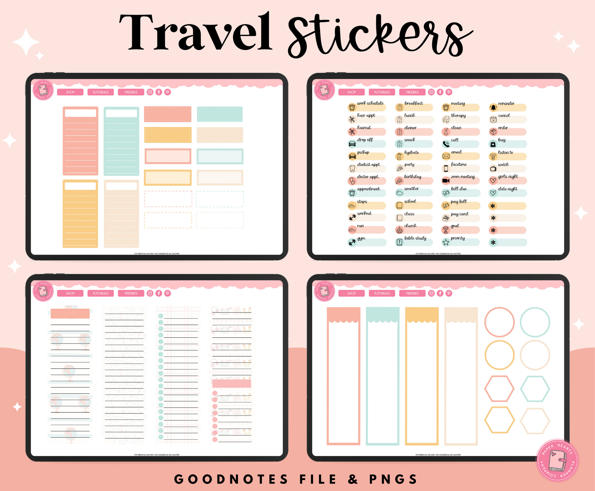Spring Break Travel Stickers – Paper Hearts Planner Co.