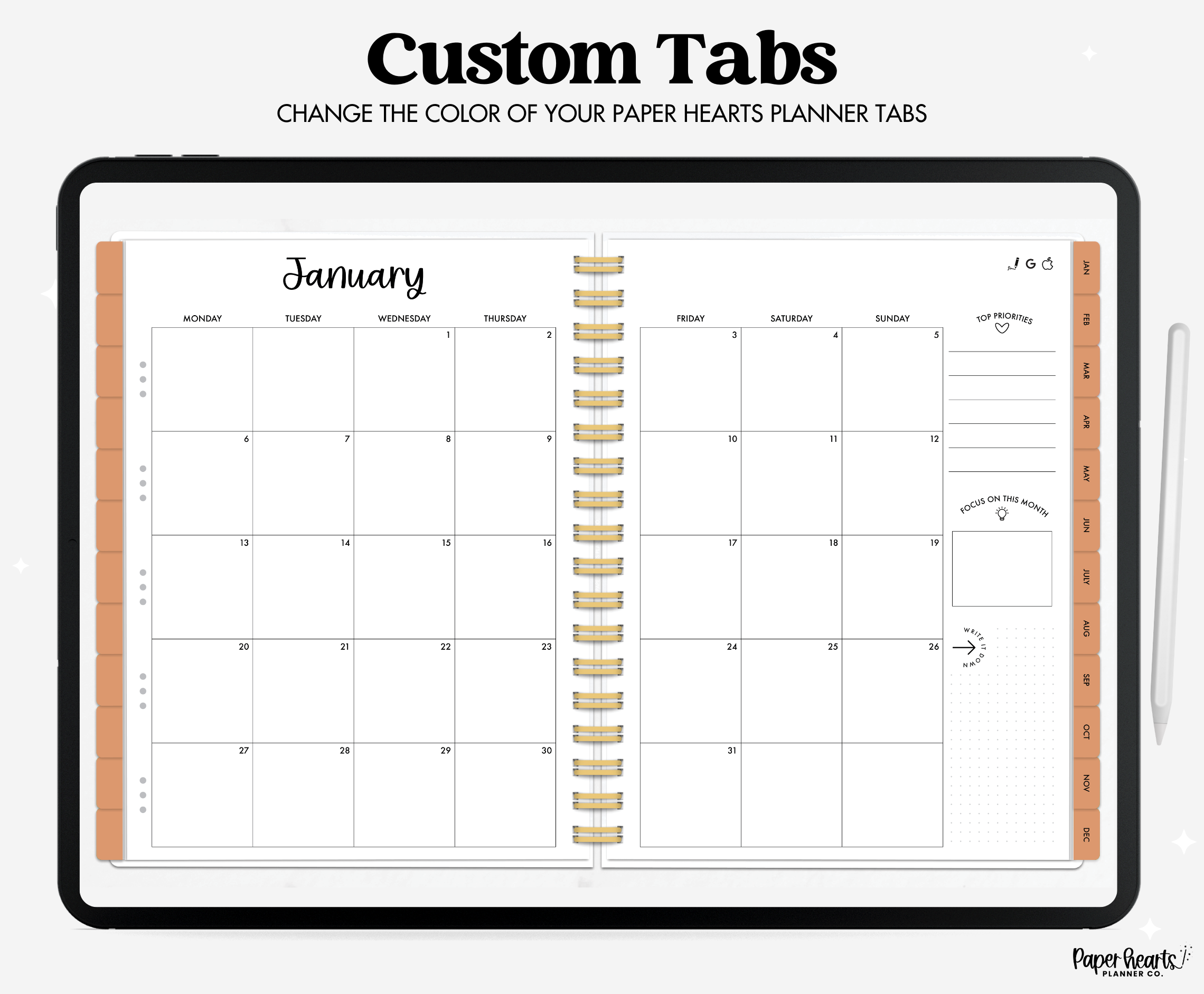 November Fall Tabs – Paper Hearts Planner Co.