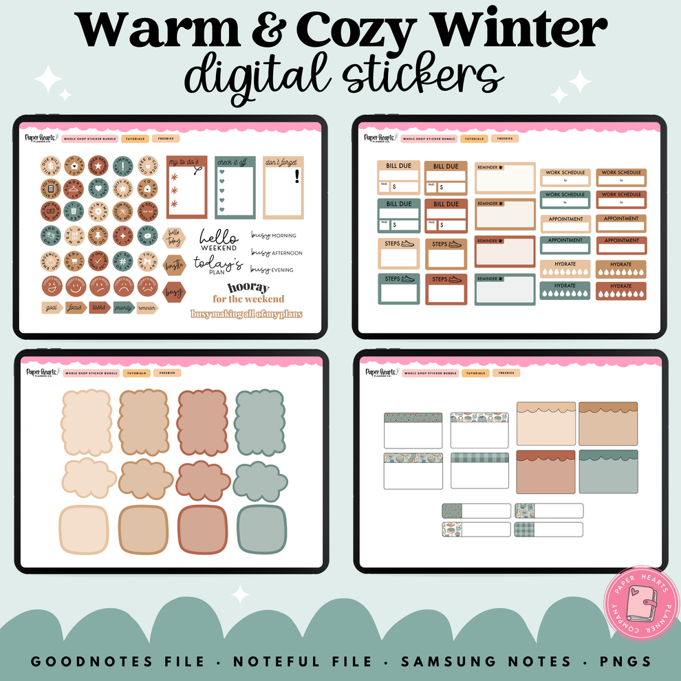 Warm & Cozy Winter Stickers – Paper Hearts Planner Co.
