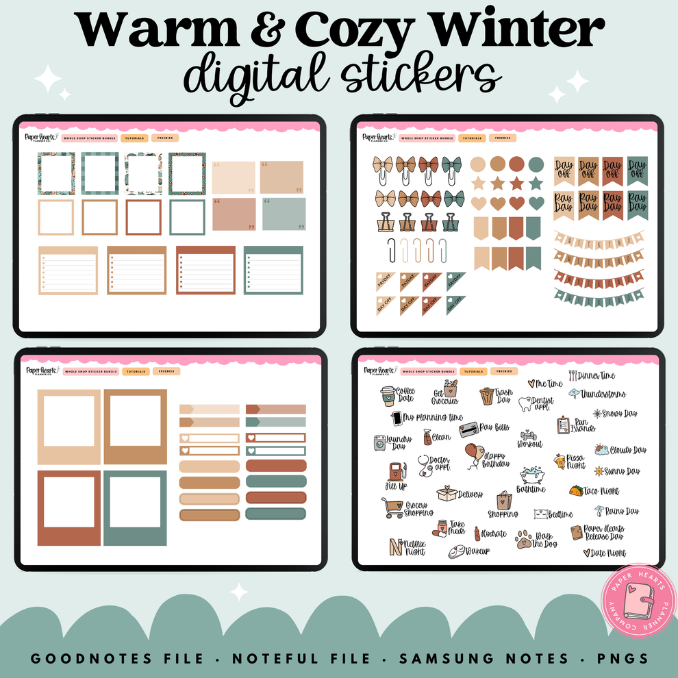 Warm & Cozy Winter Stickers – Paper Hearts Planner Co.