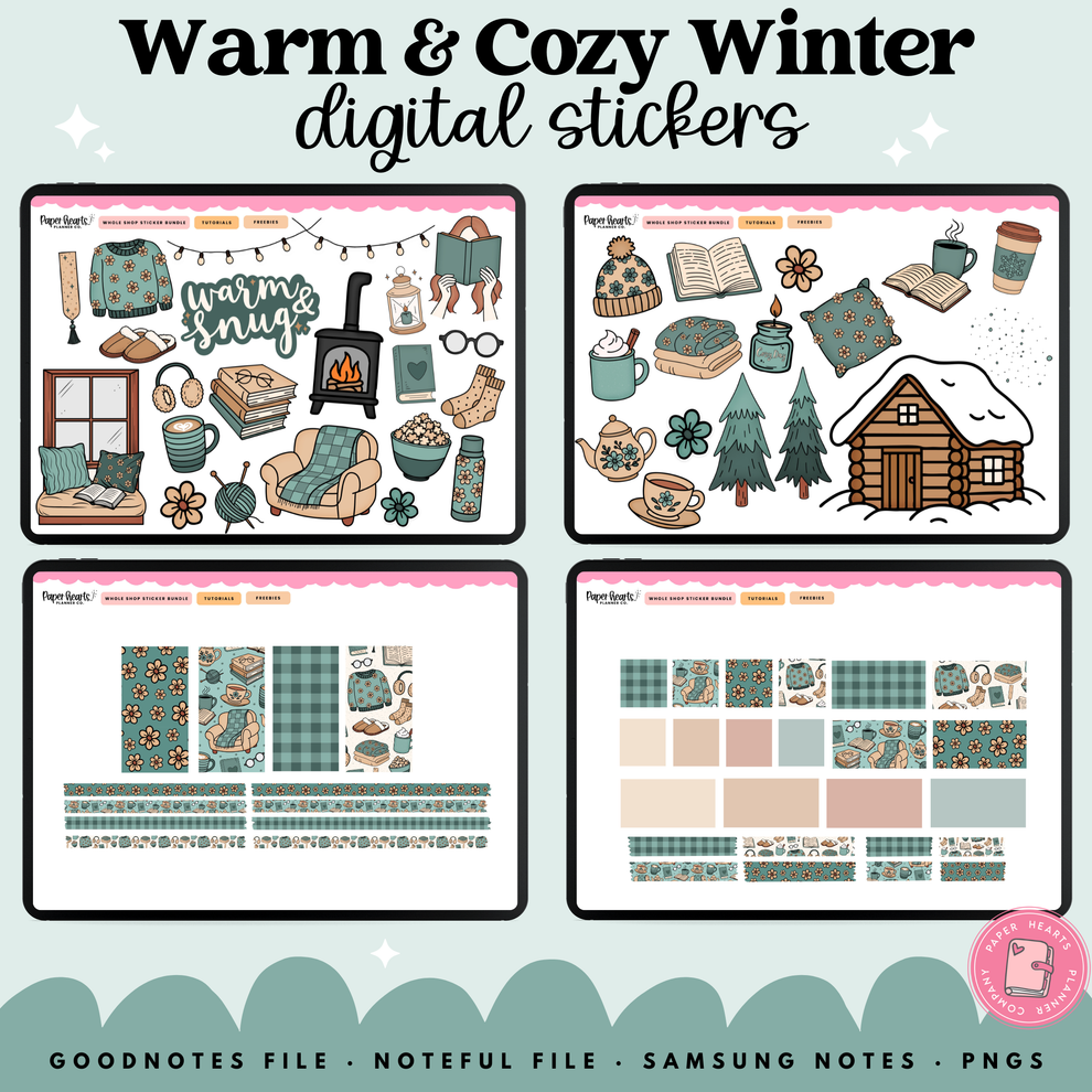 Warm & Cozy Winter Stickers – Paper Hearts Planner Co.
