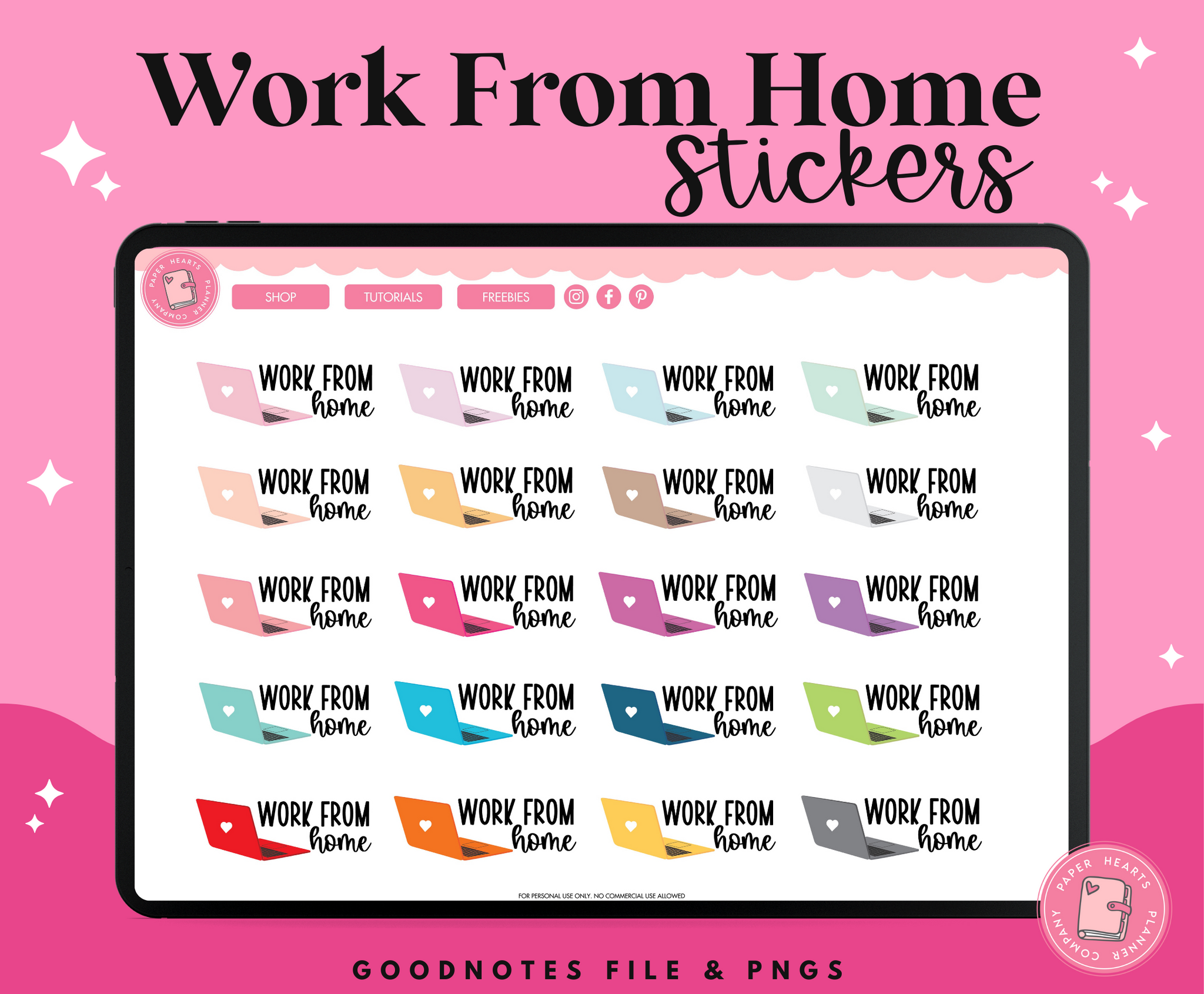 Work From Home Stickers – Paper Hearts Planner Co.