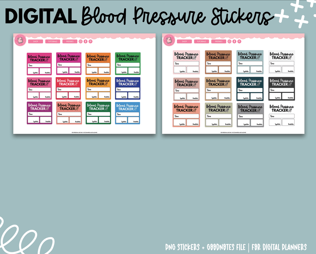 Blood Pressure Tracker Stickers – Paper Hearts Planner Co.