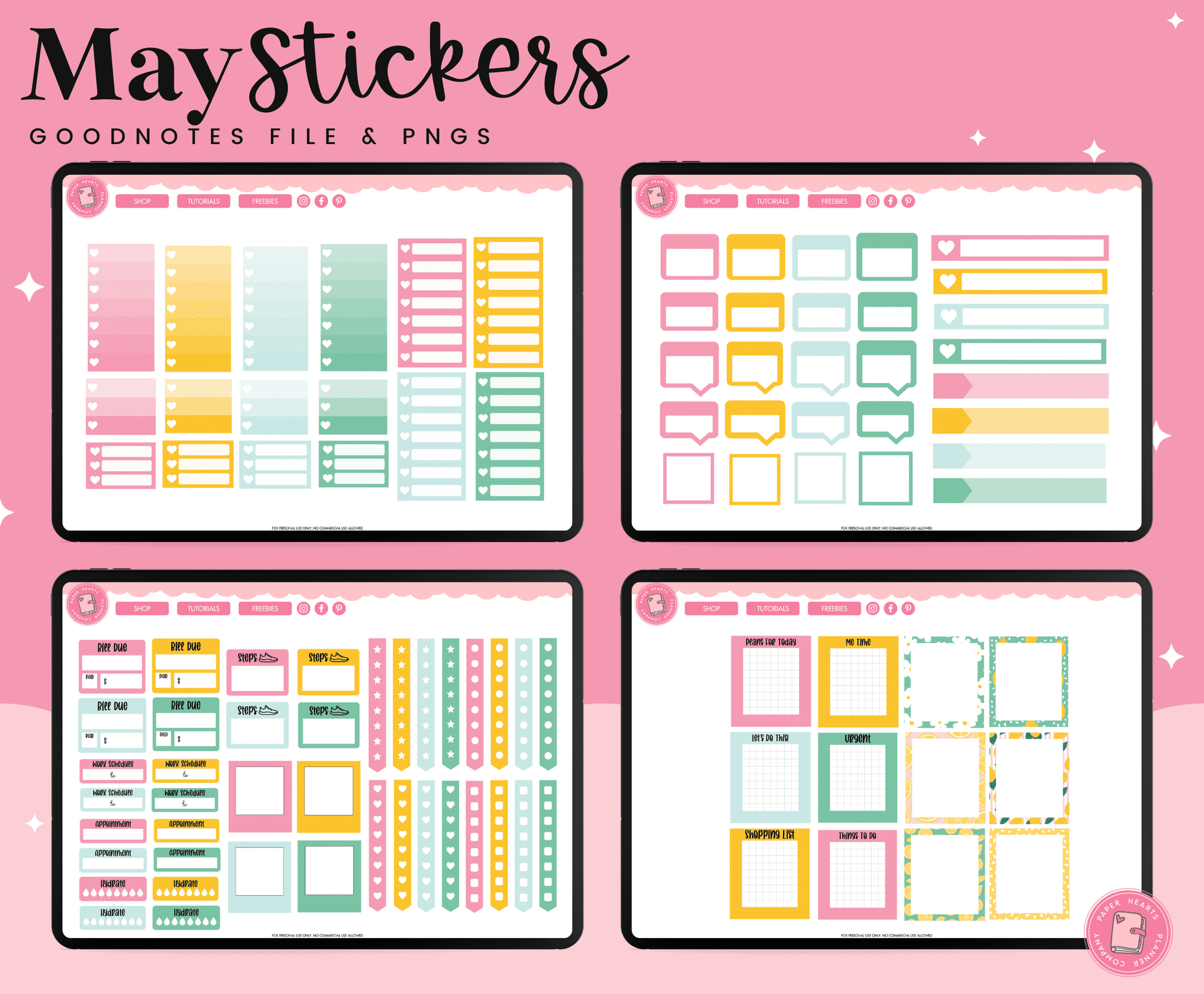 May 2023 Digital Stickers – Paper Hearts Planner Co.