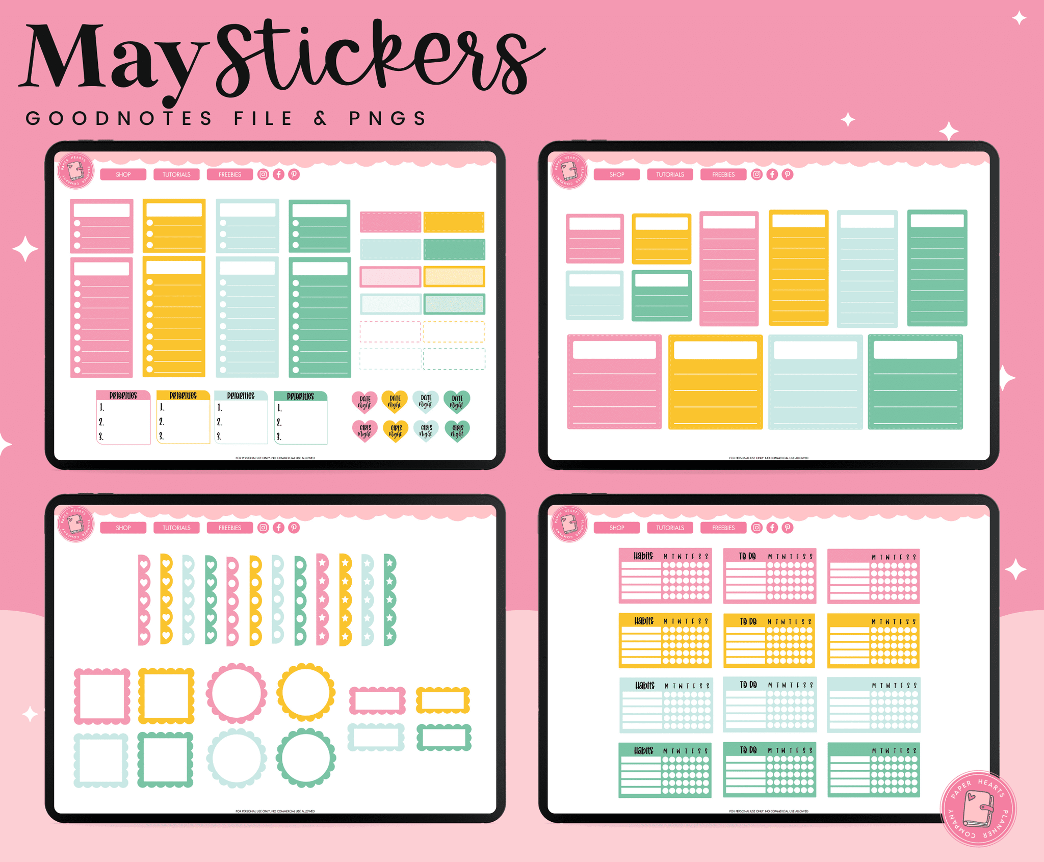 May 2023 Digital Stickers – Paper Hearts Planner Co.