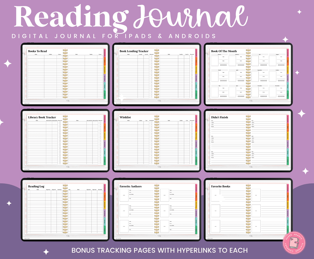 Reading Journal – Paper Hearts Planner Co.
