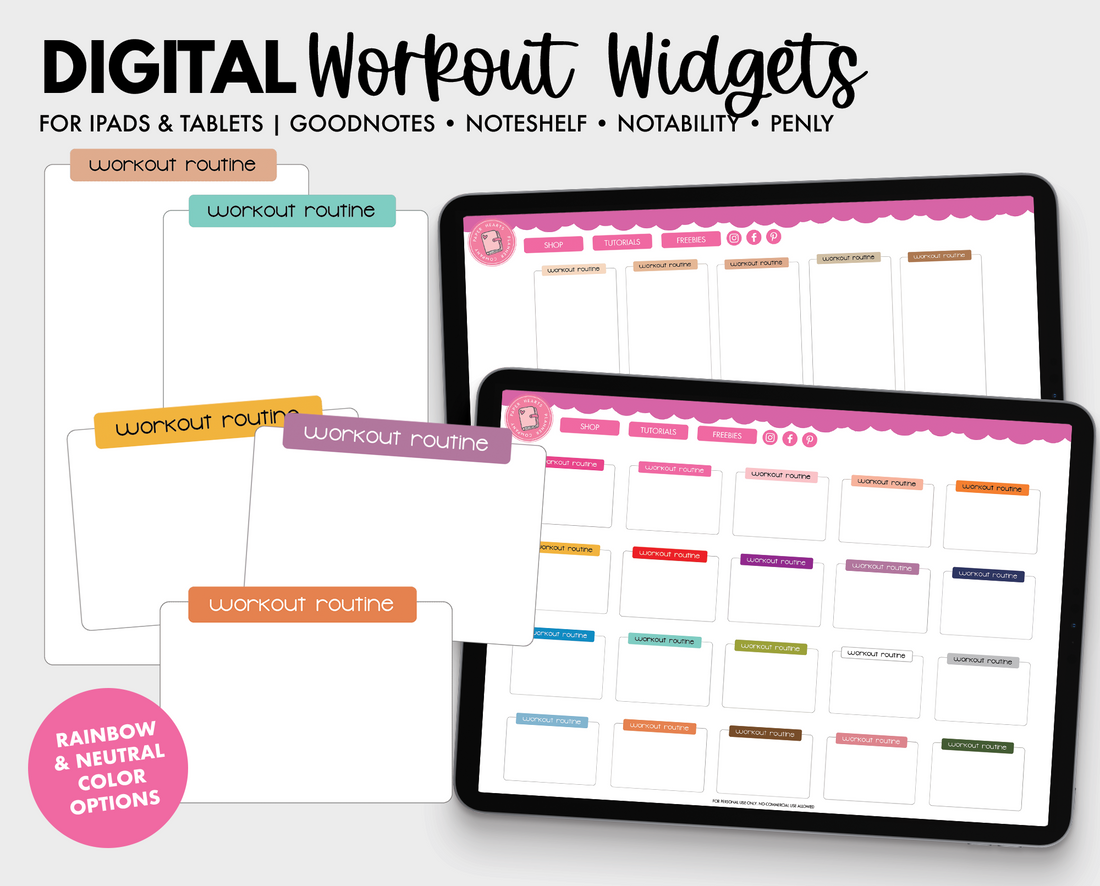 Workout Routine Widgets – Paper Hearts Planner Co.